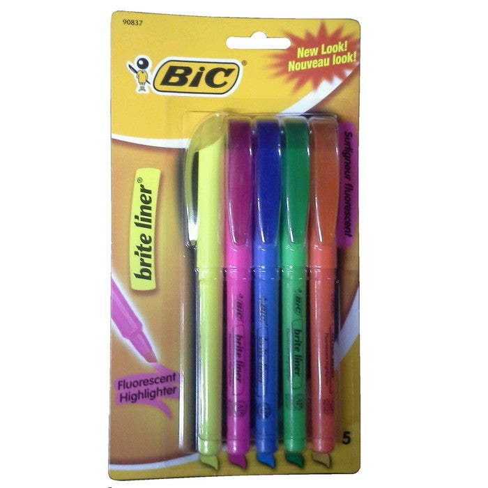 BIC HI-LIGHTER 5-pack Assorted Colors – Empire Wholesale Distributors