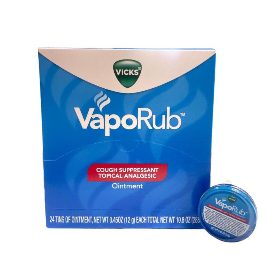 VICKS VAPORUB Tins .45oz Box of 24 – Empire Wholesale Distributors